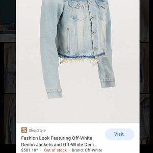 Off-White | Jackets & Coats | Authentic Offwhite Frayed Denim ...